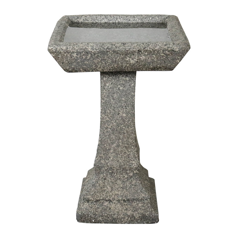 Arlmont & Co. 22.8in H Outdoor Bird Bath for Garden -Concrete Modern ...
