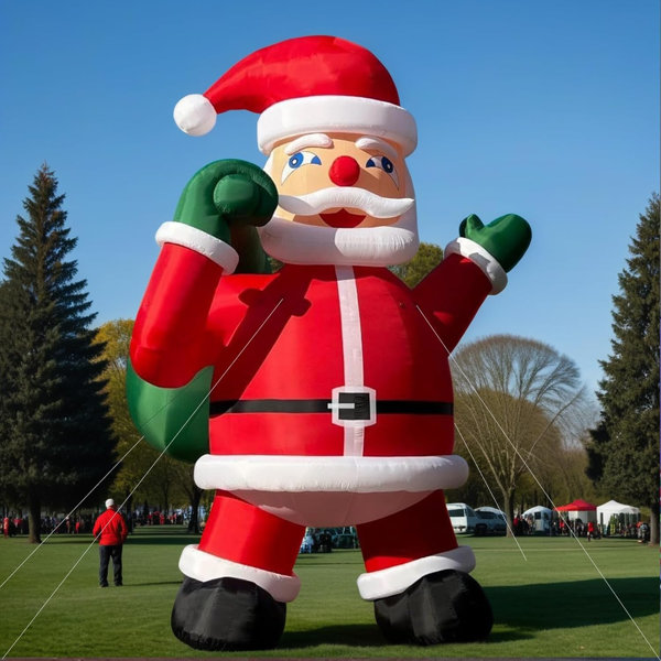 Connsann 26ft Giant Inflatable Santa Claus With Blower Holding Gift Bag ...
