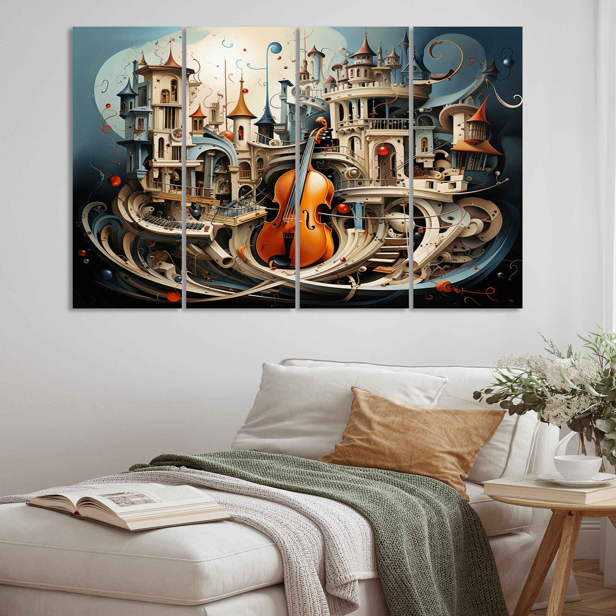Winston Porter Surrealism Surreal Music Symphony On Canvas 4 Pieces ...