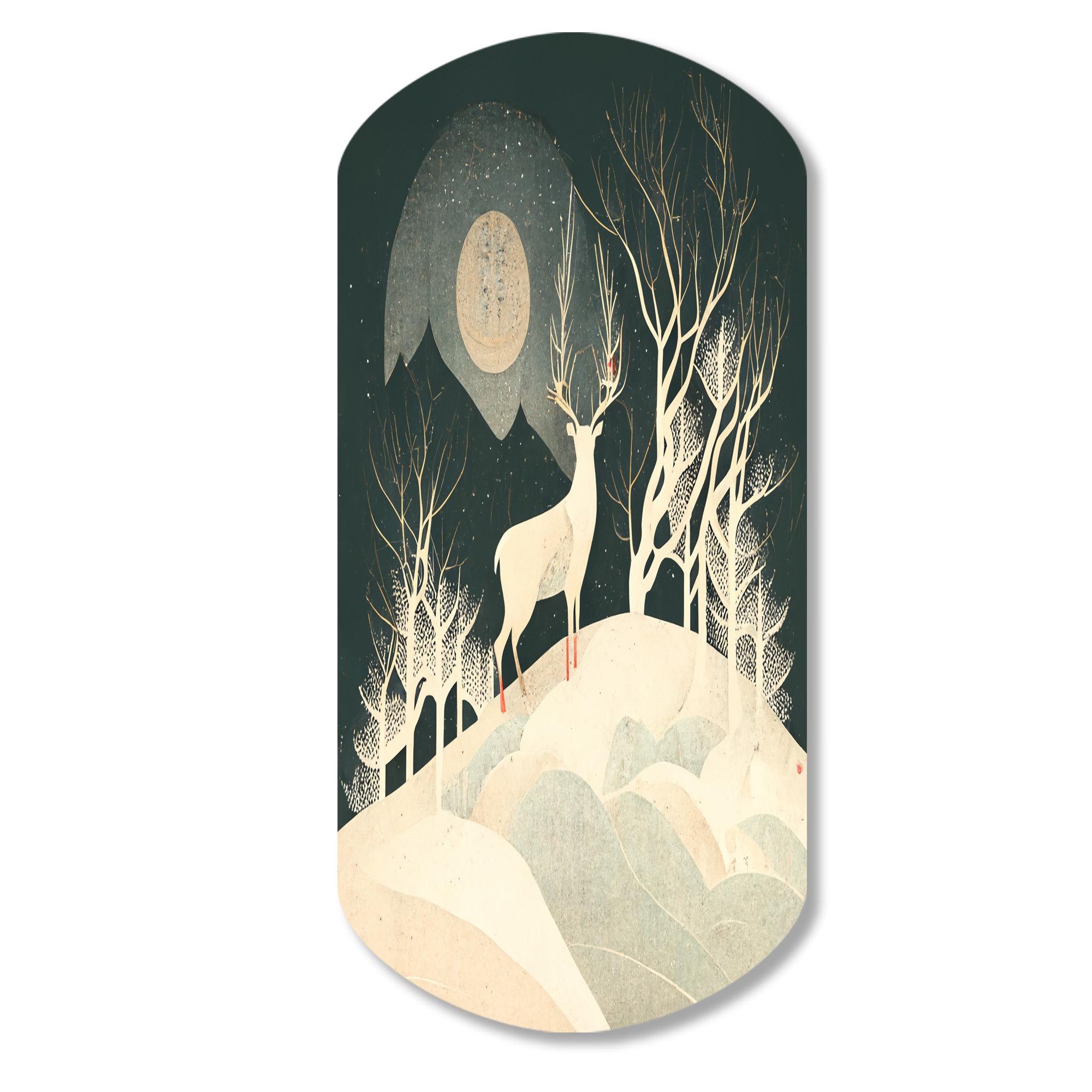 Design Art Majestic Deer In The Winter Woods II - Animal Landscape ...