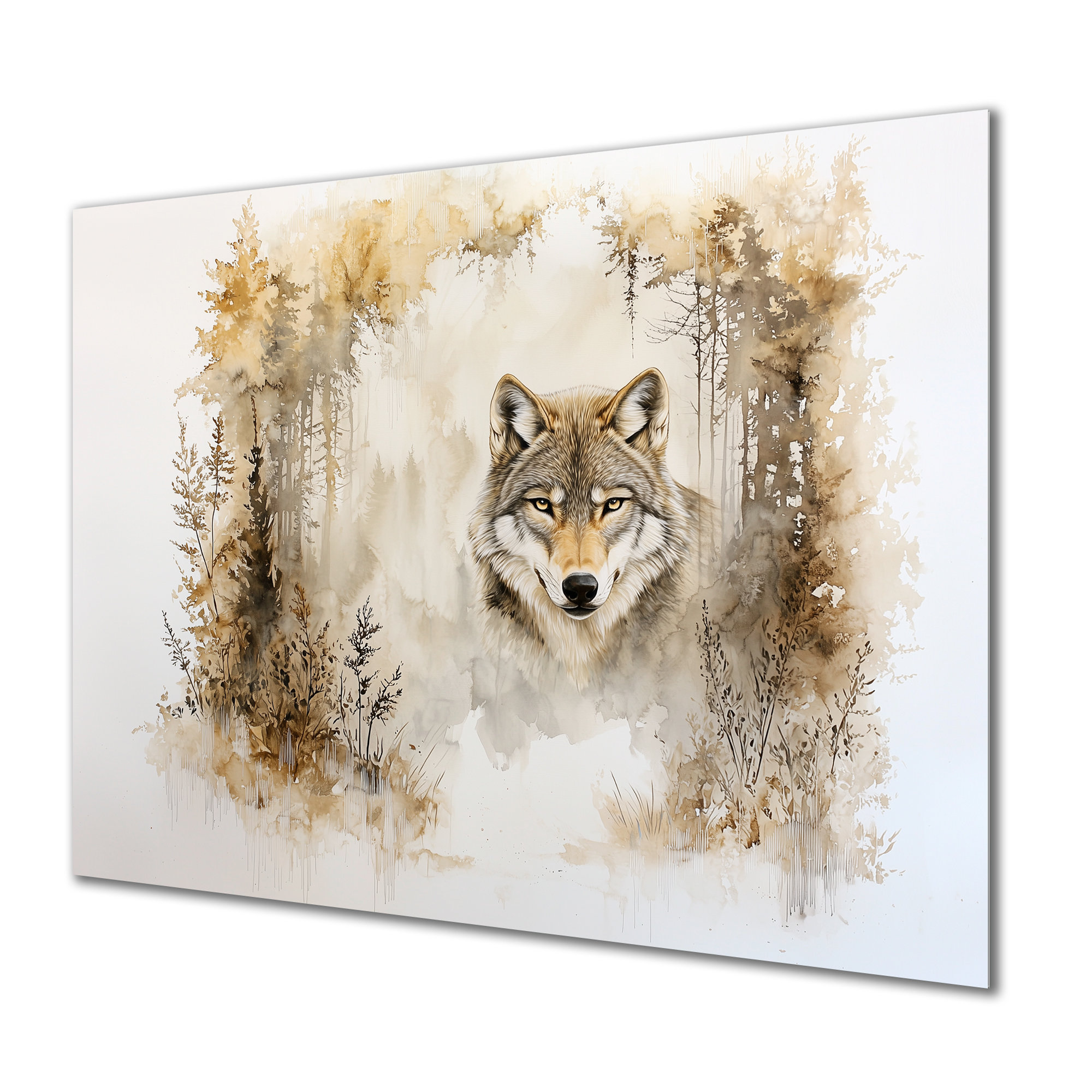 Latitude Run® Wolf Den In The Autumn - Animals Metal Wall Art Decor ...