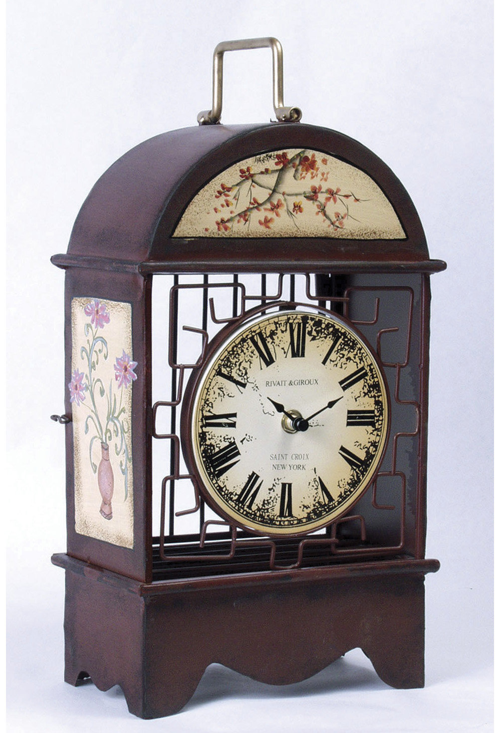 Bungalow Rose Analog Metal Quartz Tabletop Clock, Red | Wayfair