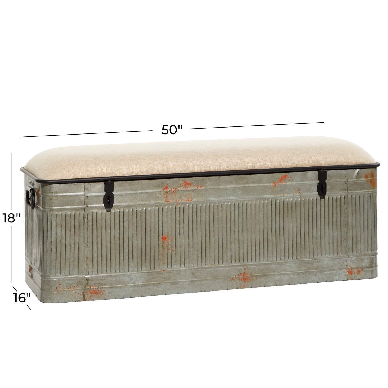 Laurel Foundry Modern Farmhouse® Metal Galvanized Room Storage Bench ...