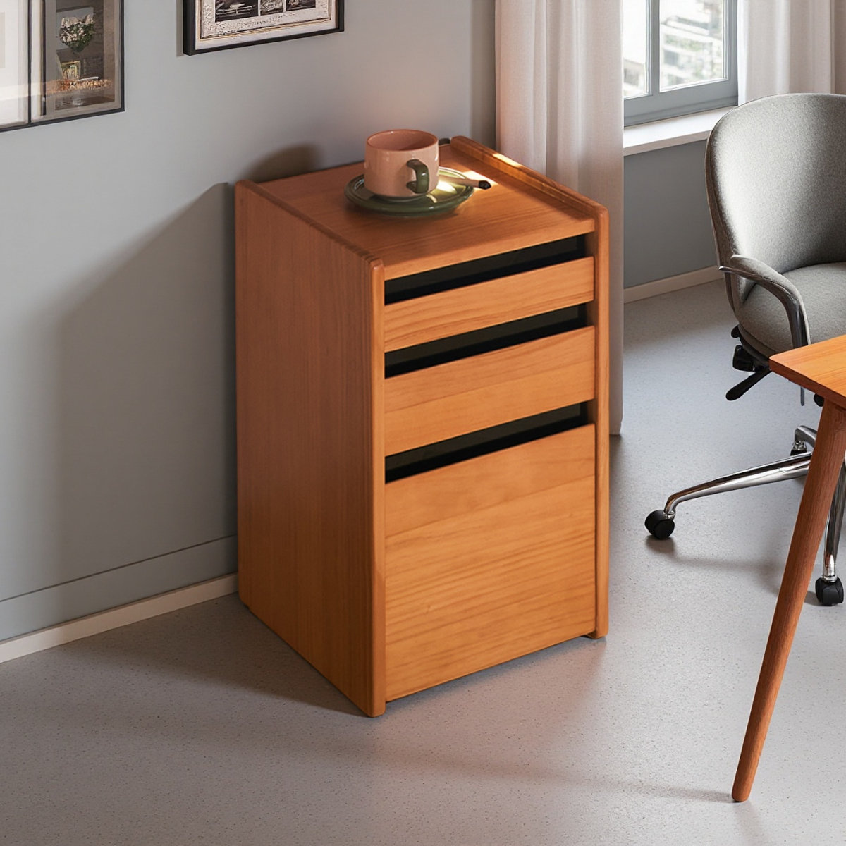 Latitude Run® 16'' Wide 3 -Drawer Solid Wood File Cabinet - Wayfair Canada