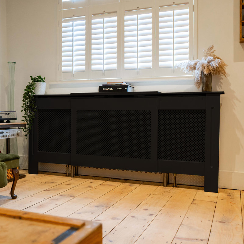 ClearAmbient Matt Black Diamond Design MDF Radiator Cover - Adjustable ...