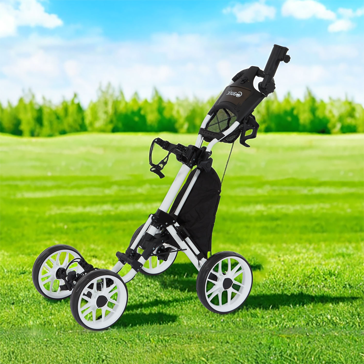 Louis Donné Black Lightweight Foldable Golf Trolley 3 Wheel Sturdy ...