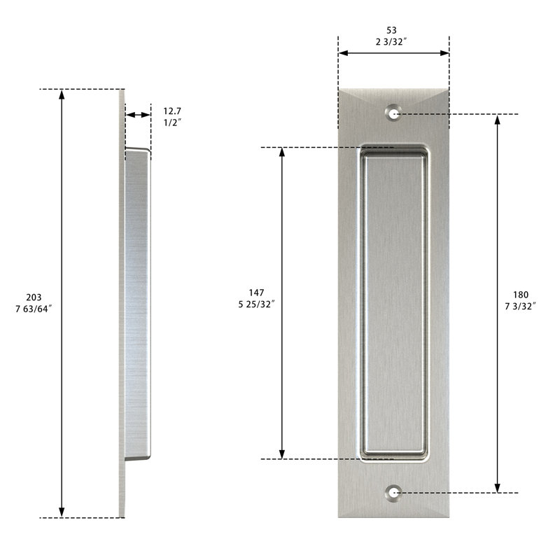 JUBEST Sliding Door Handle Flat Flush Closet Cabinet & Drawer Door Pull ...