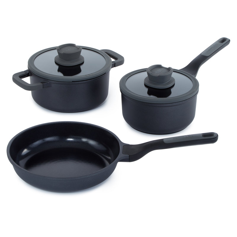 BergHOFF Leo Stone+ 5pc Nonstick Ceramic Cookware Set, Recycled | Wayfair