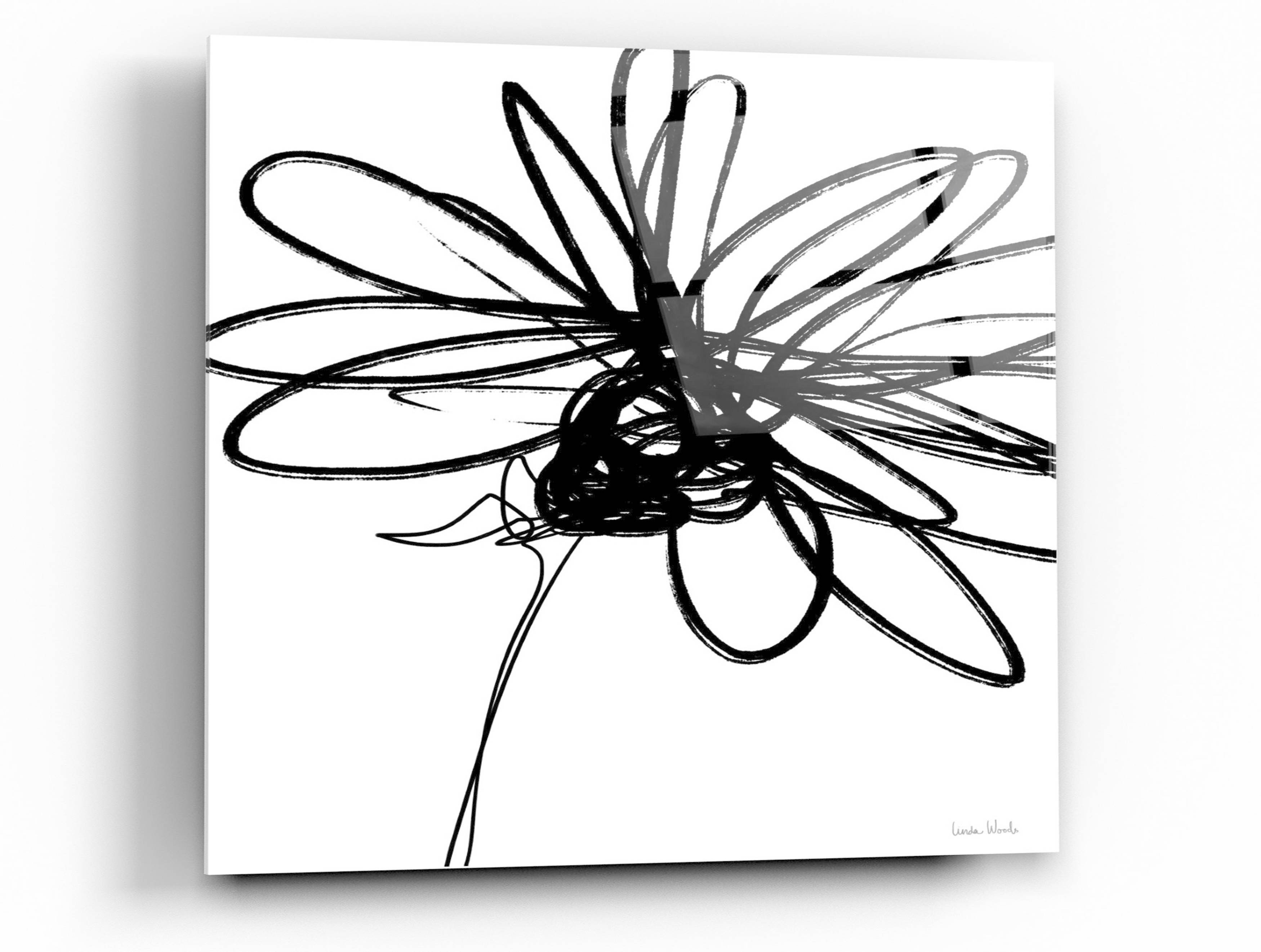 Latitude Run® 'Black Ink Flower III' By Linda Woods, Acrylic Glass Wall ...