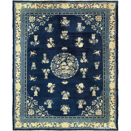 Nazmiyal Collection Room Size Chinese Blue And White Antique Peking Rug ...