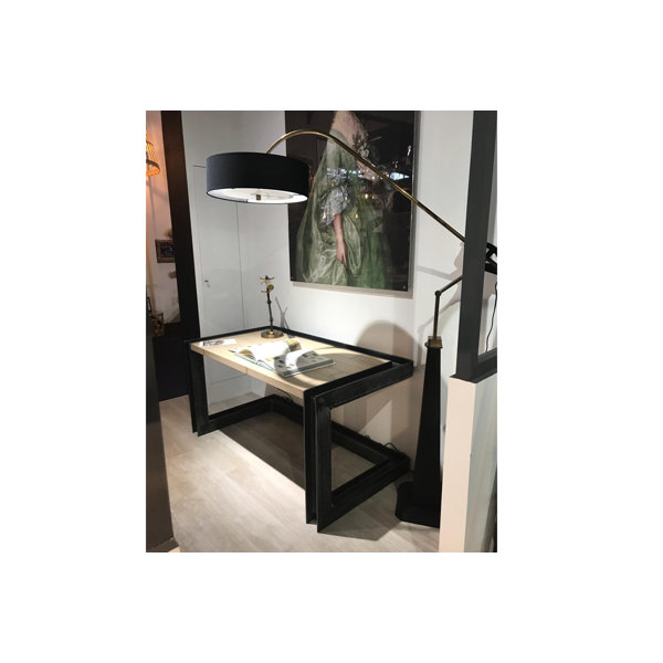 Michel Ferrand Cargo Solid Wood Top Metal Base Writing Desk | Wayfair