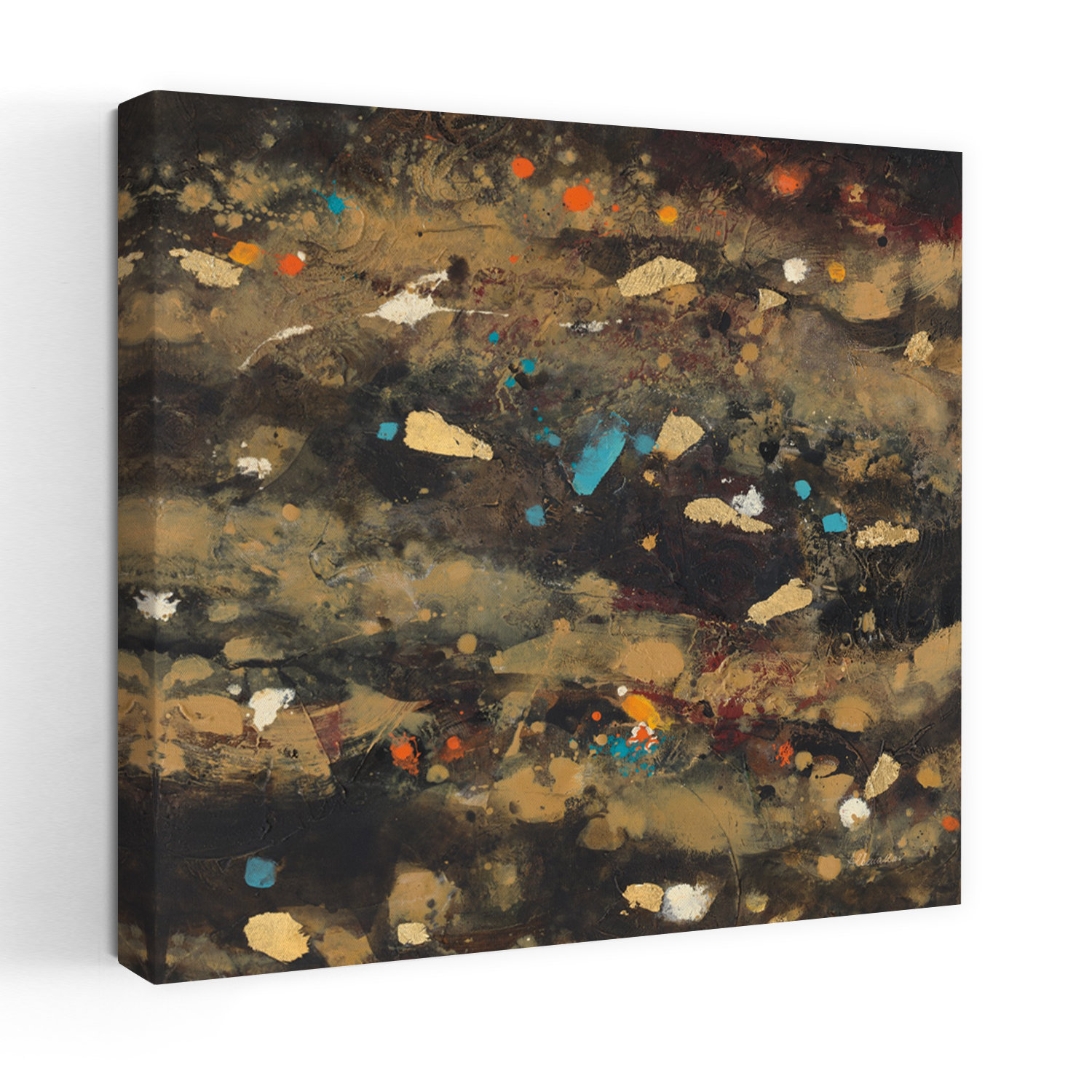 Ophelia & Co. Contemporary Summer Embers Square I With Abstract Beige ...
