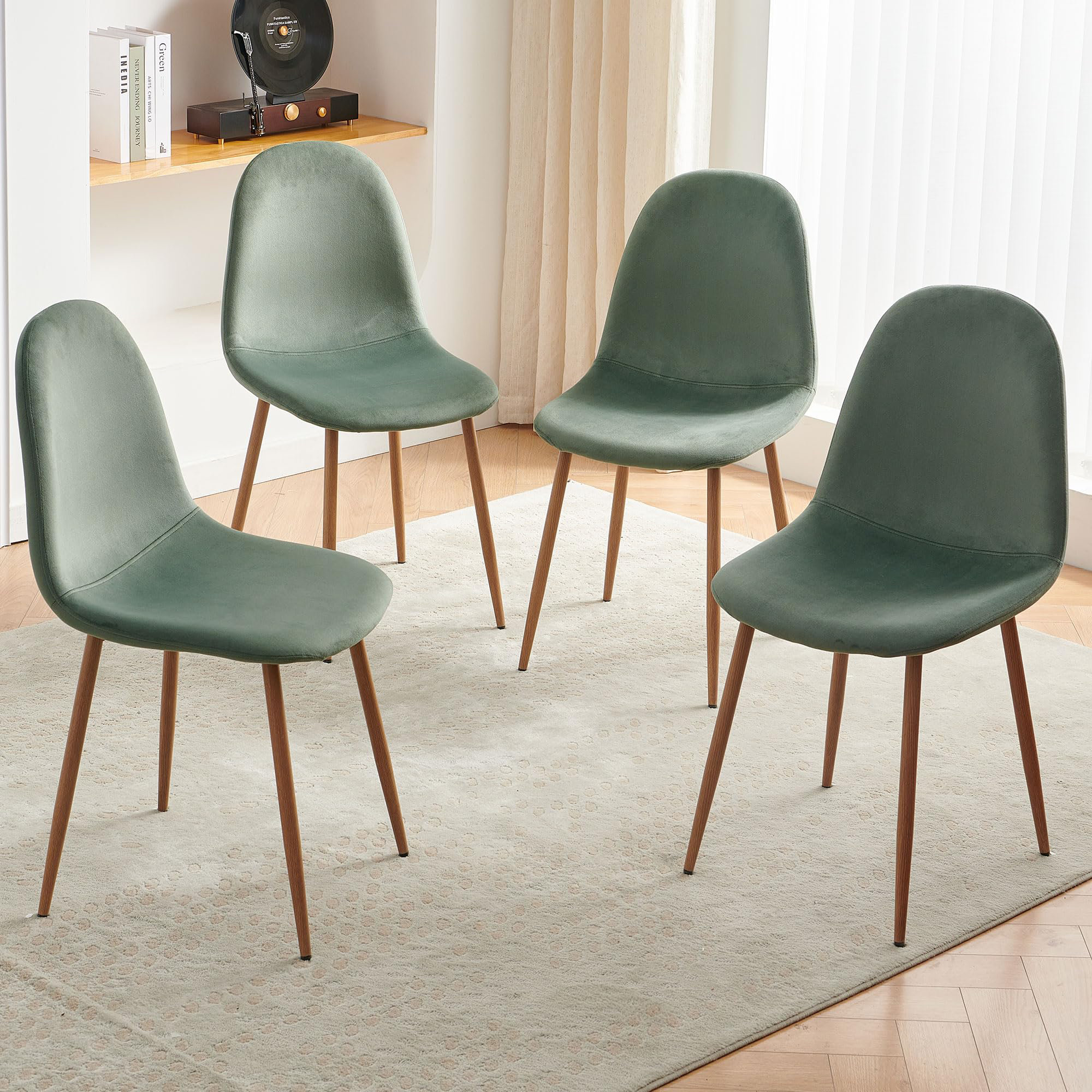 Corrigan Studio® Set of 4 Modern Dining Chairs with Metal Legs ...