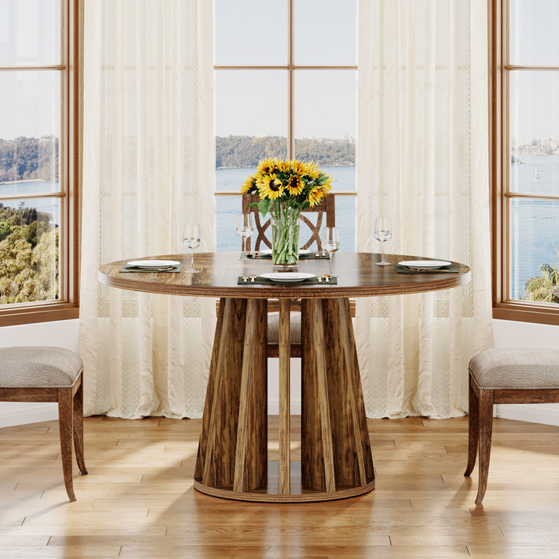 Millwood Pines 47" Round Dining Table For 4-6 People & Reviews ...