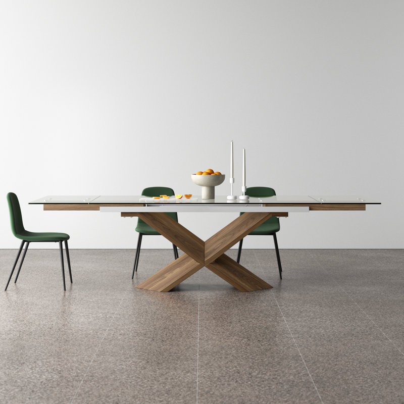 AllModern Albis Extendable Glass Dining Table | Wayfair