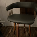 Latitude Run® Lynnon Swivel Counter or Bar Height Bar Stool in Faux ...
