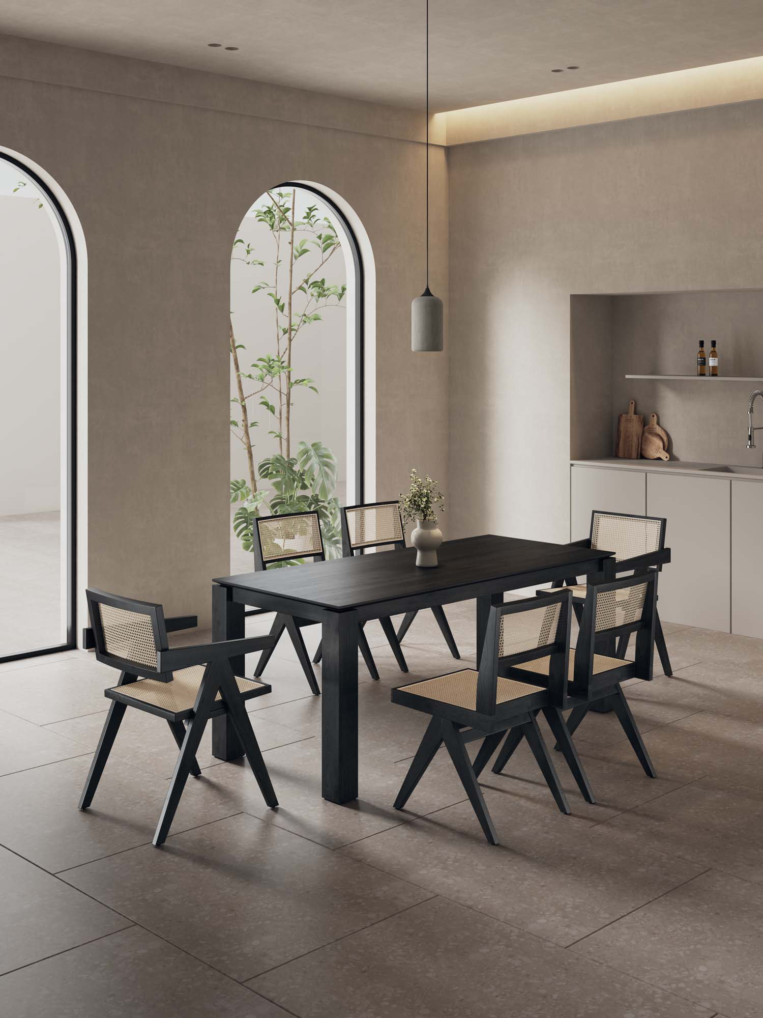 Manhattan Comfort Rockaway and Hamlet 7-Piece Solid Wood Dining Set ...