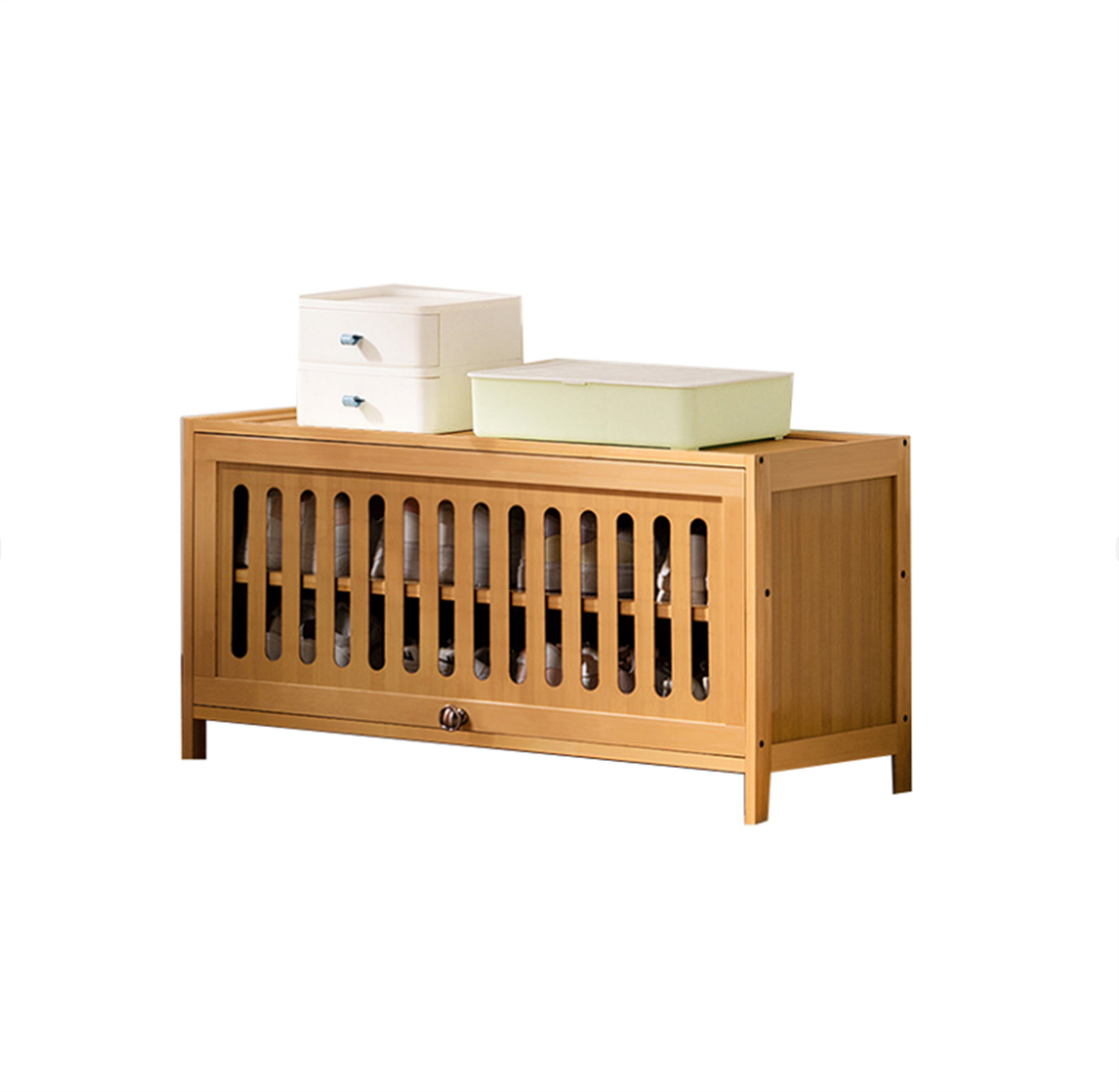 Ebern Designs Tall Multi-tiered Home Shoe Cabinet With Doors | Wayfair