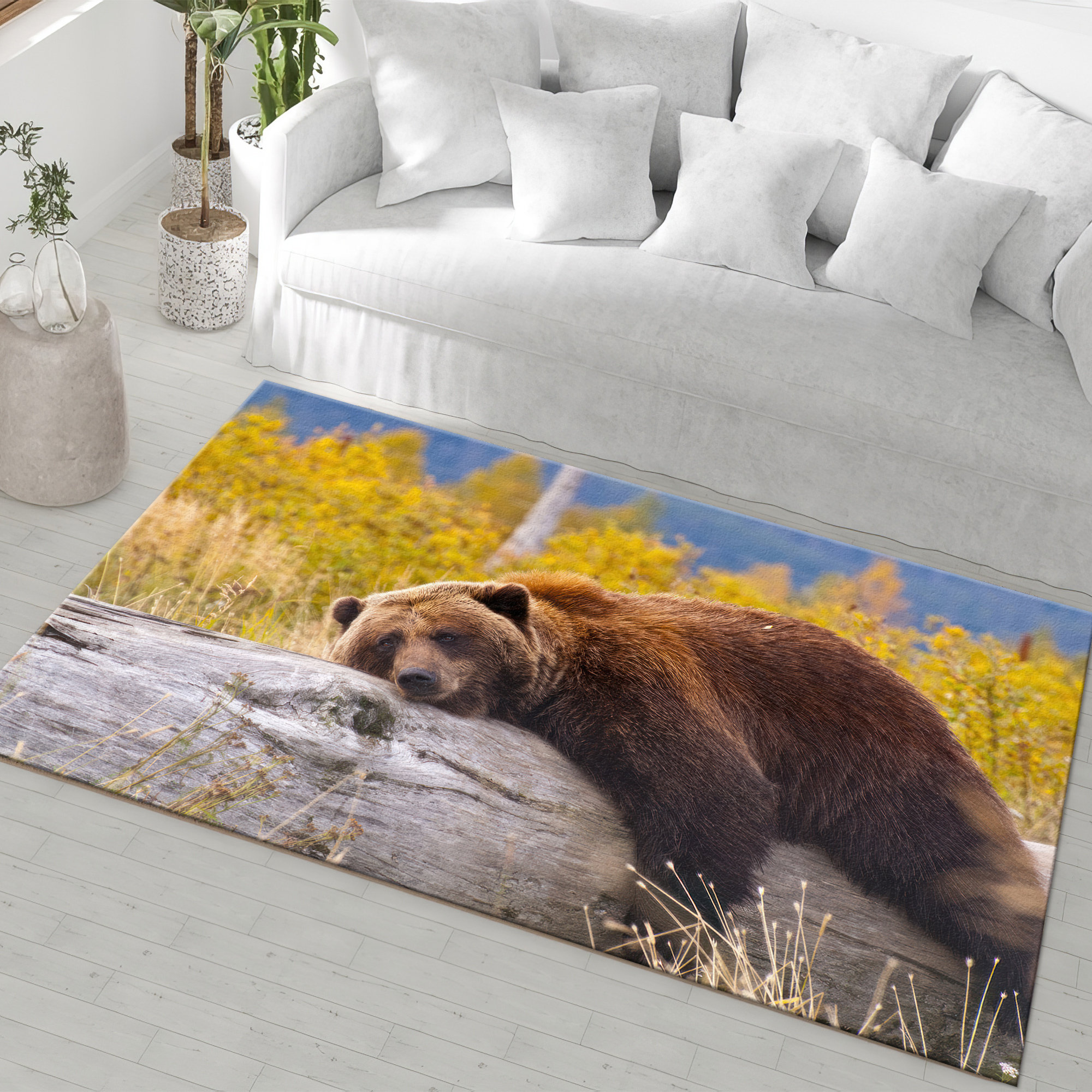 kayra export Chic Non-Woven Thin Type Printed Rug Featuring a Striking ...