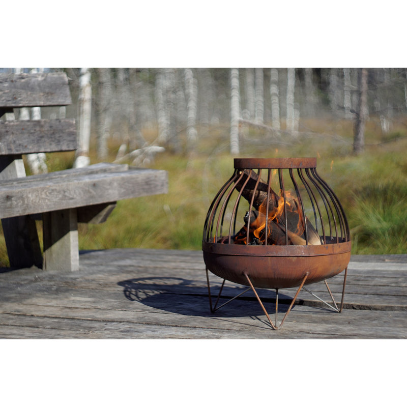 Ebern Designs Rector Solid Steel Wood Burning Fire Pit | Wayfair