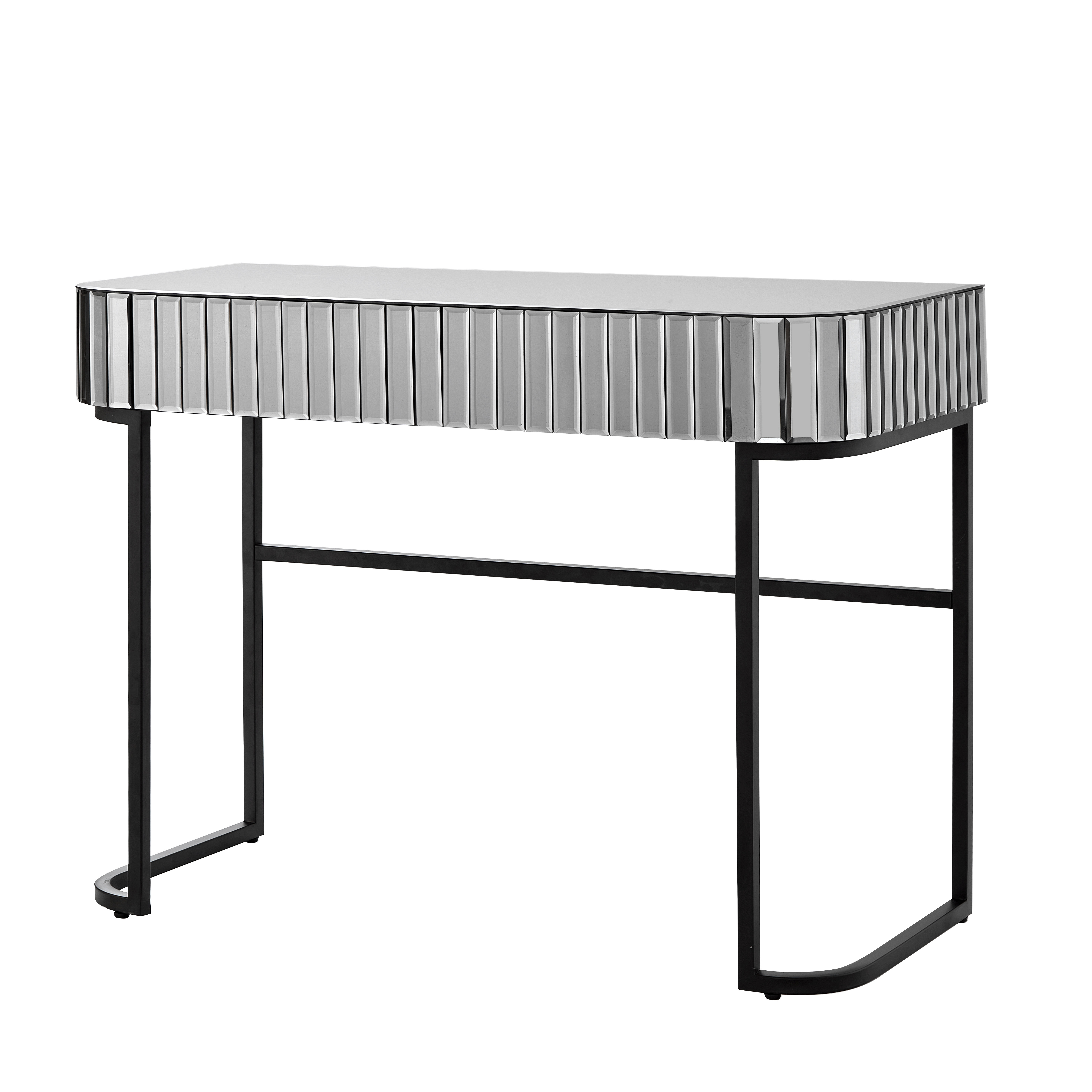 DAPPER DOODLES INC 39" Mirrored Makeup Vanity Table With Stainless ...