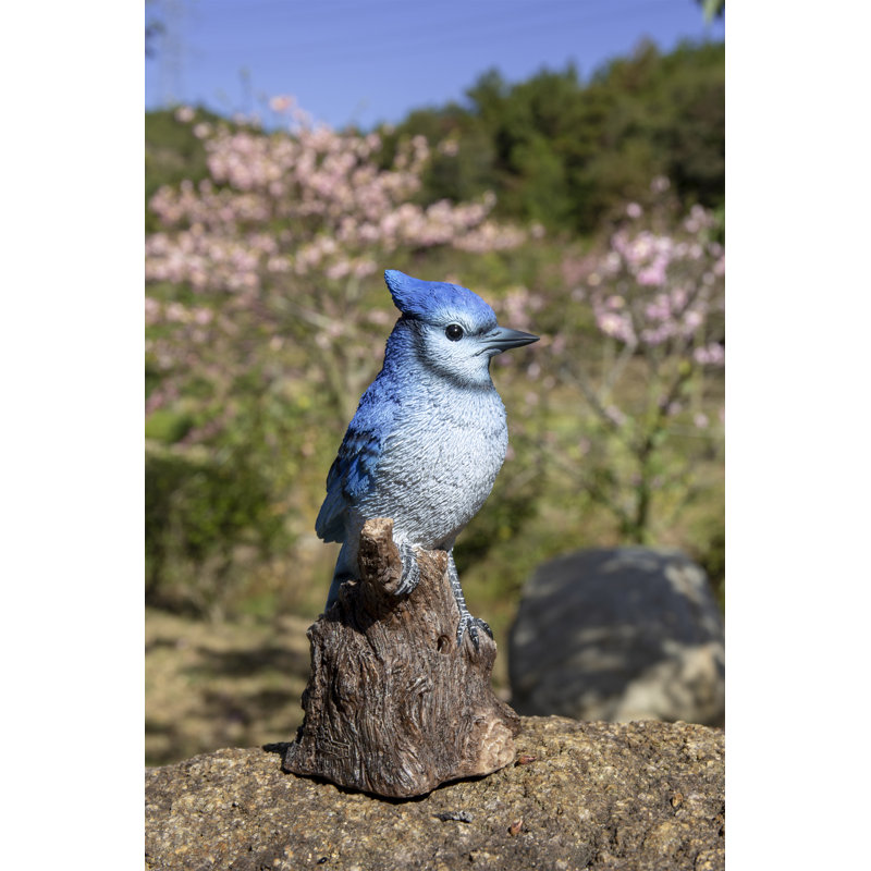 Hi-Line Gift Ltd. Motion Activated Singing Jay Standing on Stump ...