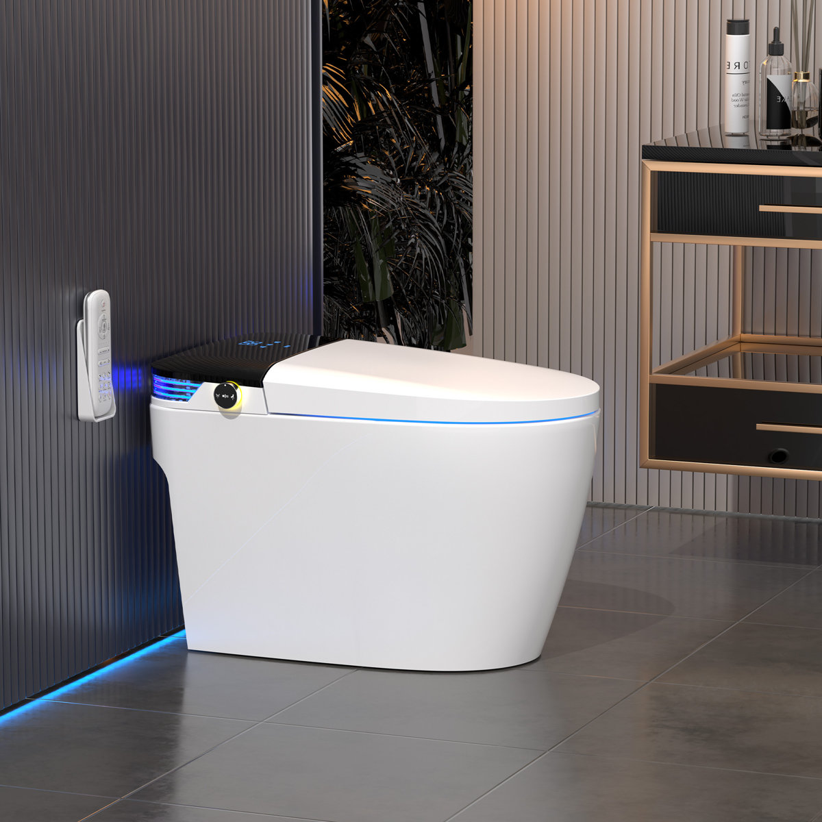 BCAN Smart Toilet with Tankless Bidet Wash, Auto Open Lid, 1.28 Gallons ...