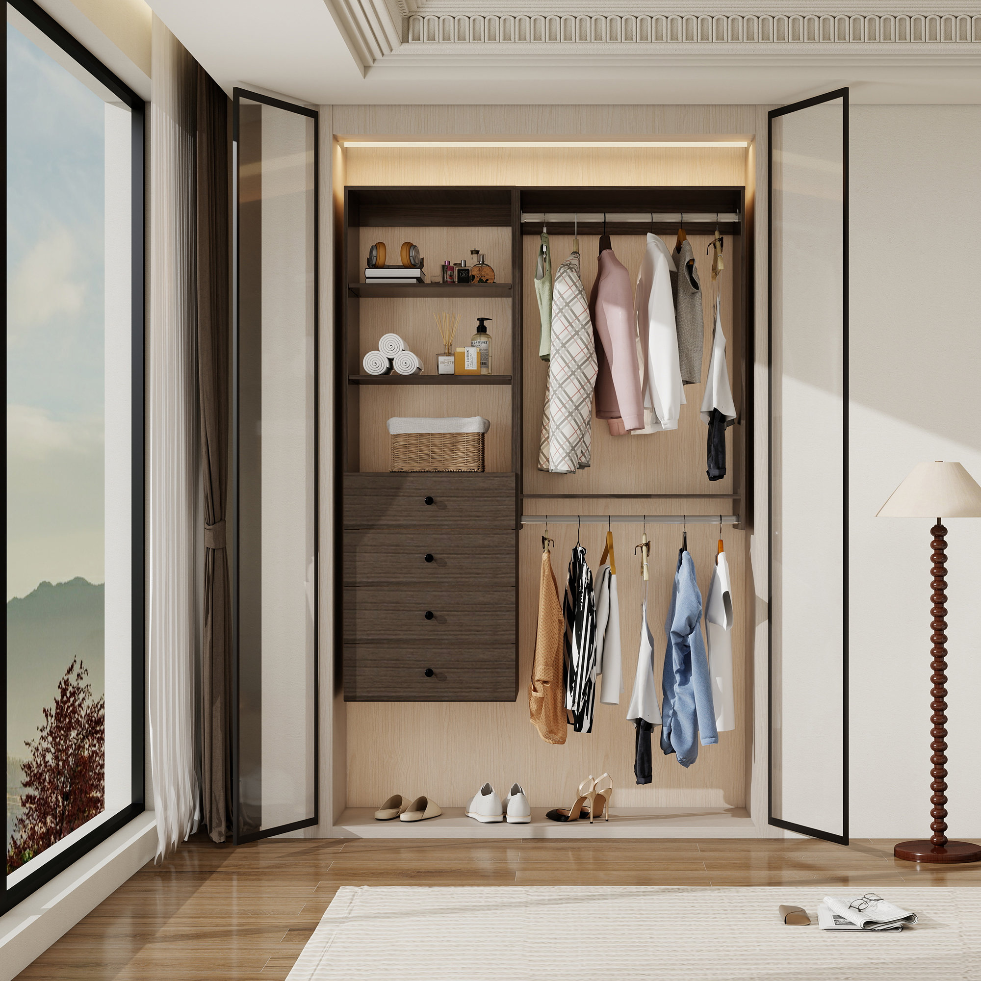 Latitude Run® Built in Closet Organizer Systems: Walk-in Closet ...