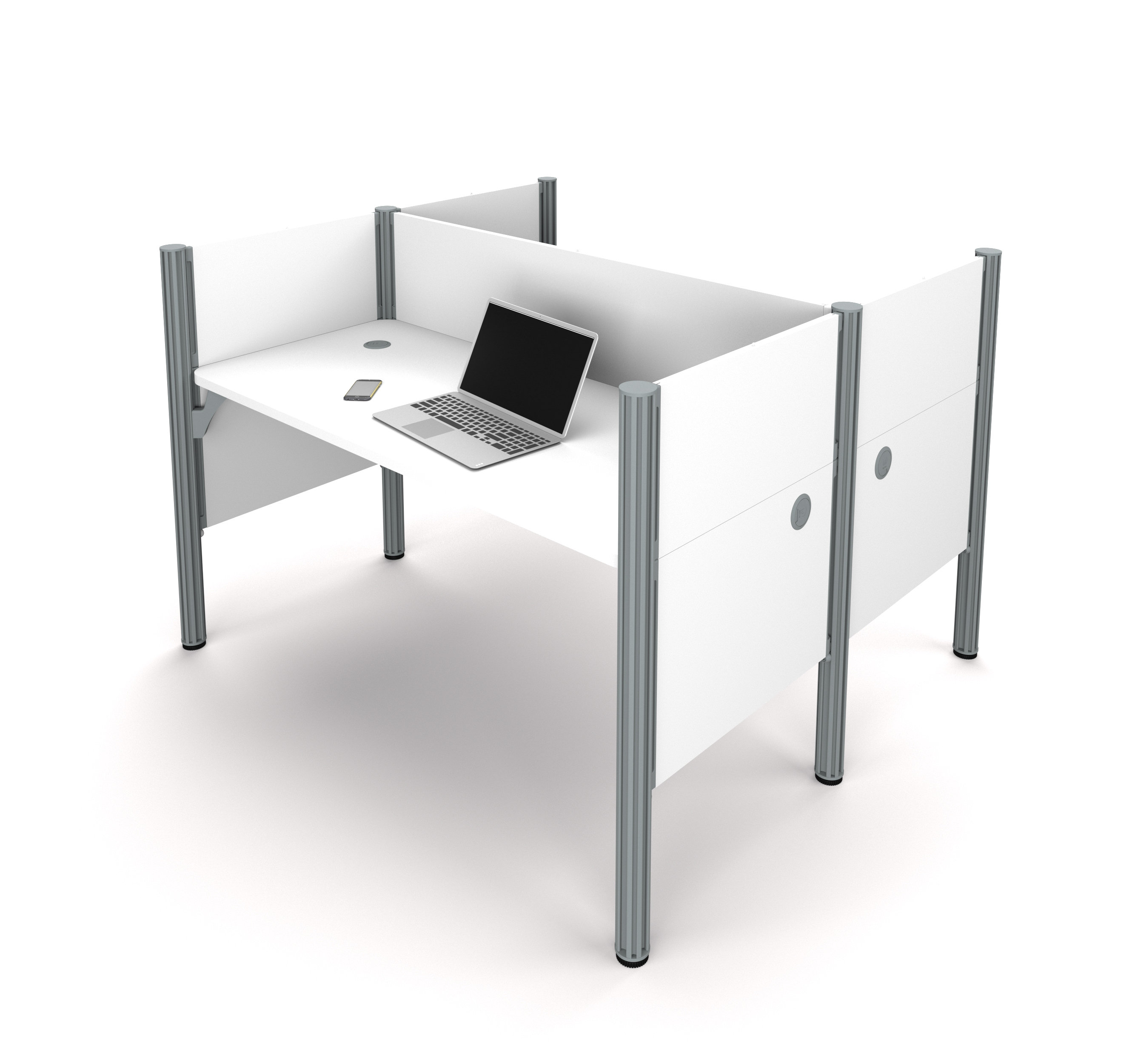 Bestar Pro-Biz Double Face-to-Face Workstation with 5 Privacy Panels ...