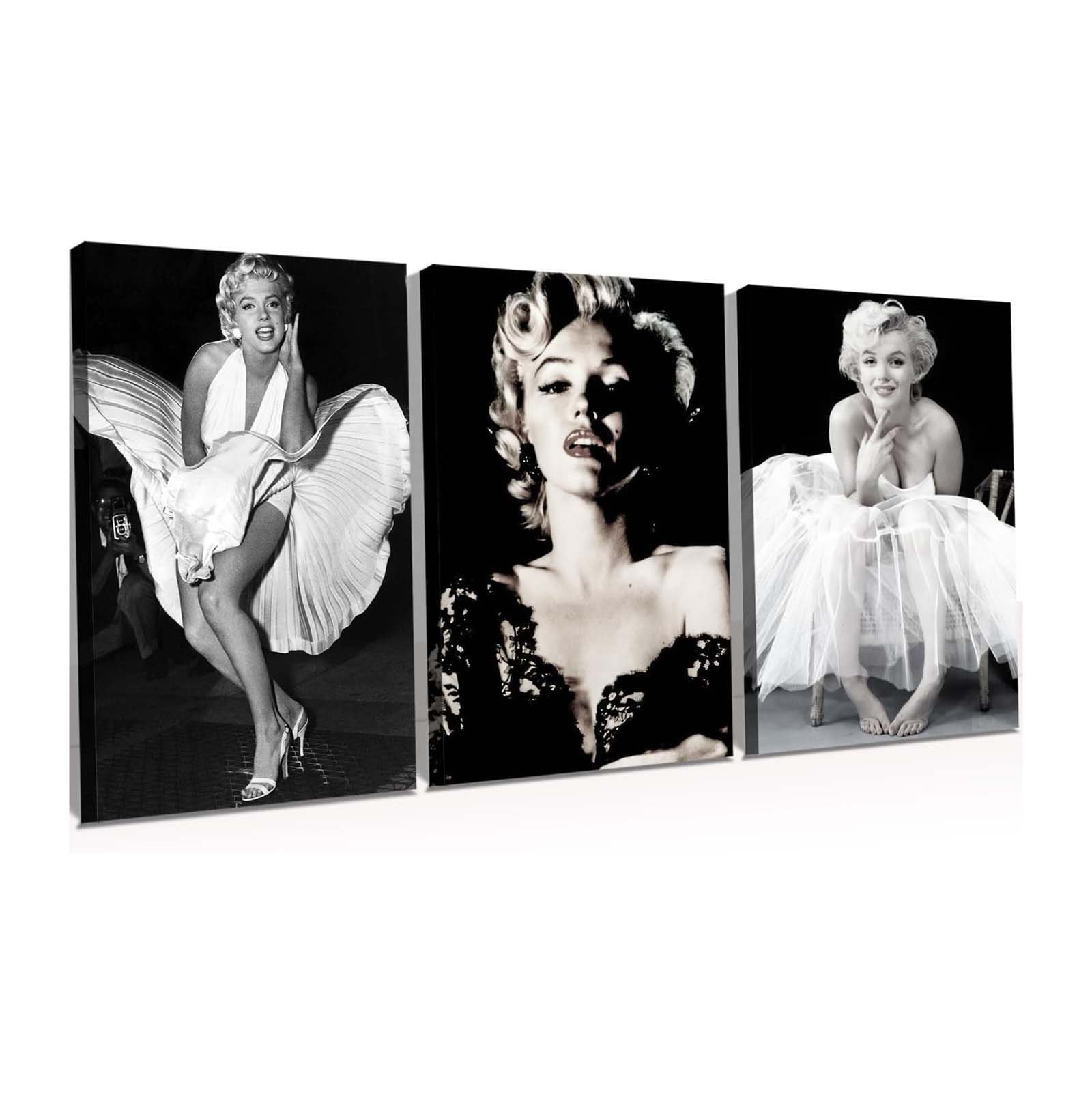 Canora Grey 3 Pieces Marilyn Monroe Canvas Wall Art, American Movies ...