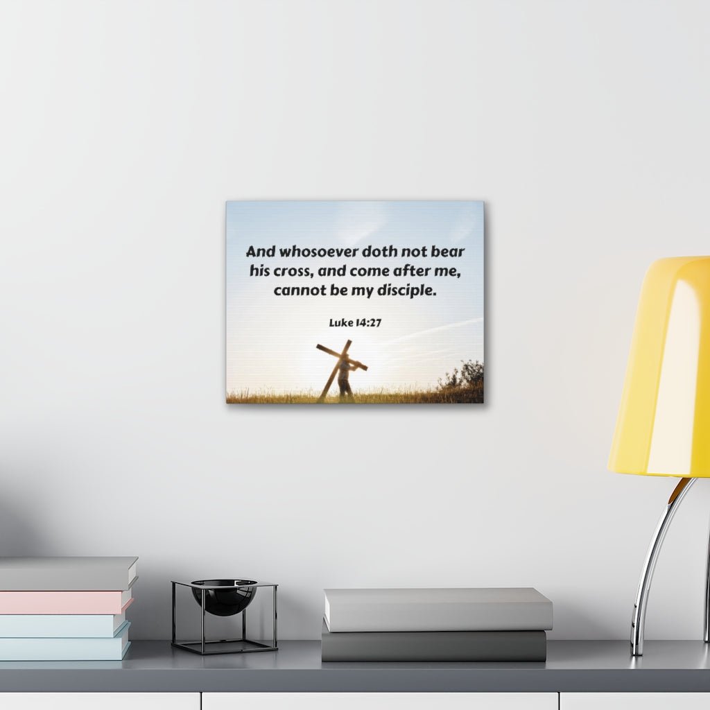 Trinx Cross Luke 14:27 Bible Verse Canvas Christian Wall Art Ready To ...