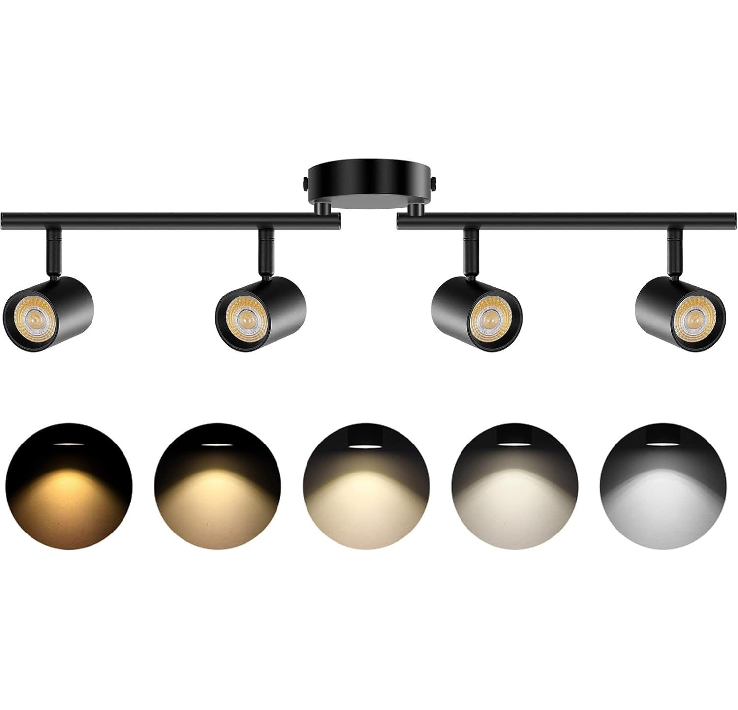 GRIJOL 5-Colour 4 Light Black LED Track Lighting Fixtures Ceiling ...