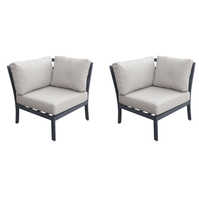 Wrought Studio Kain Corner Patio Chair with Cushions | Wayfair