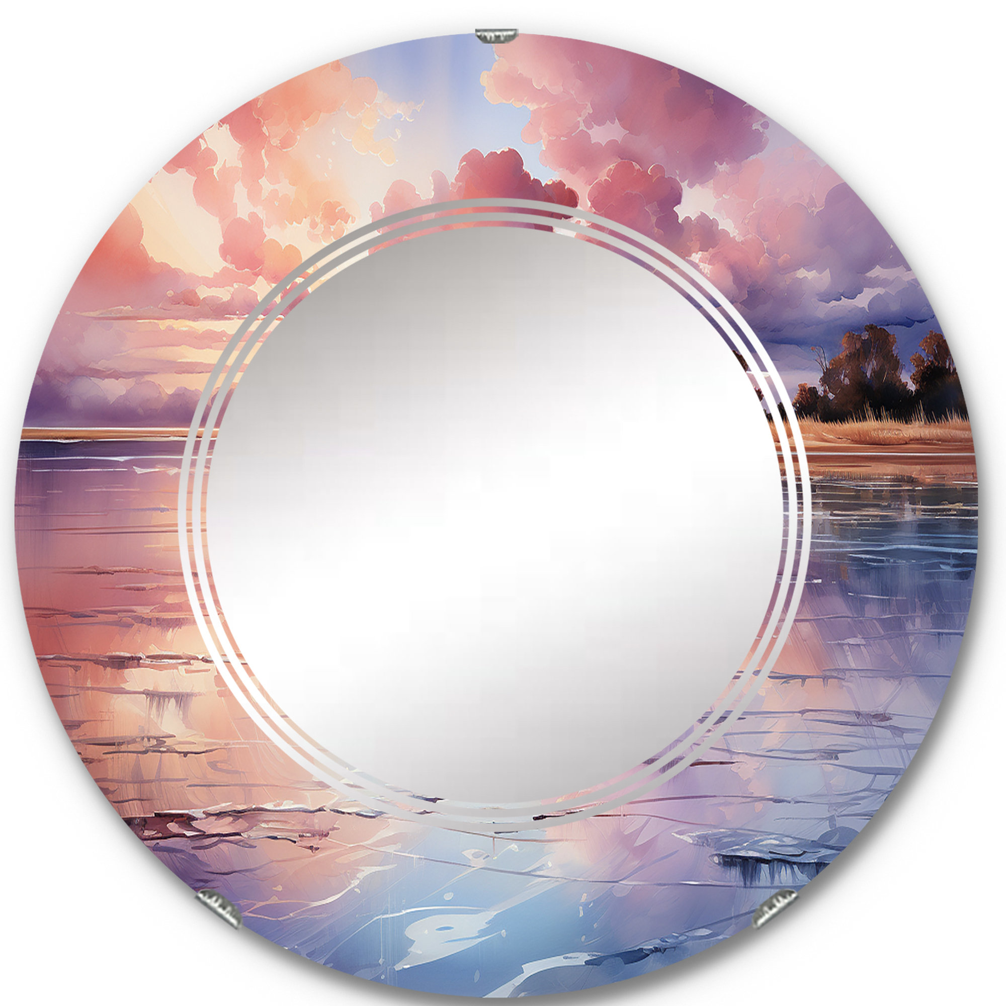 East Urban Home Winnette - Landscapes Wall Mirror Round | Wayfair