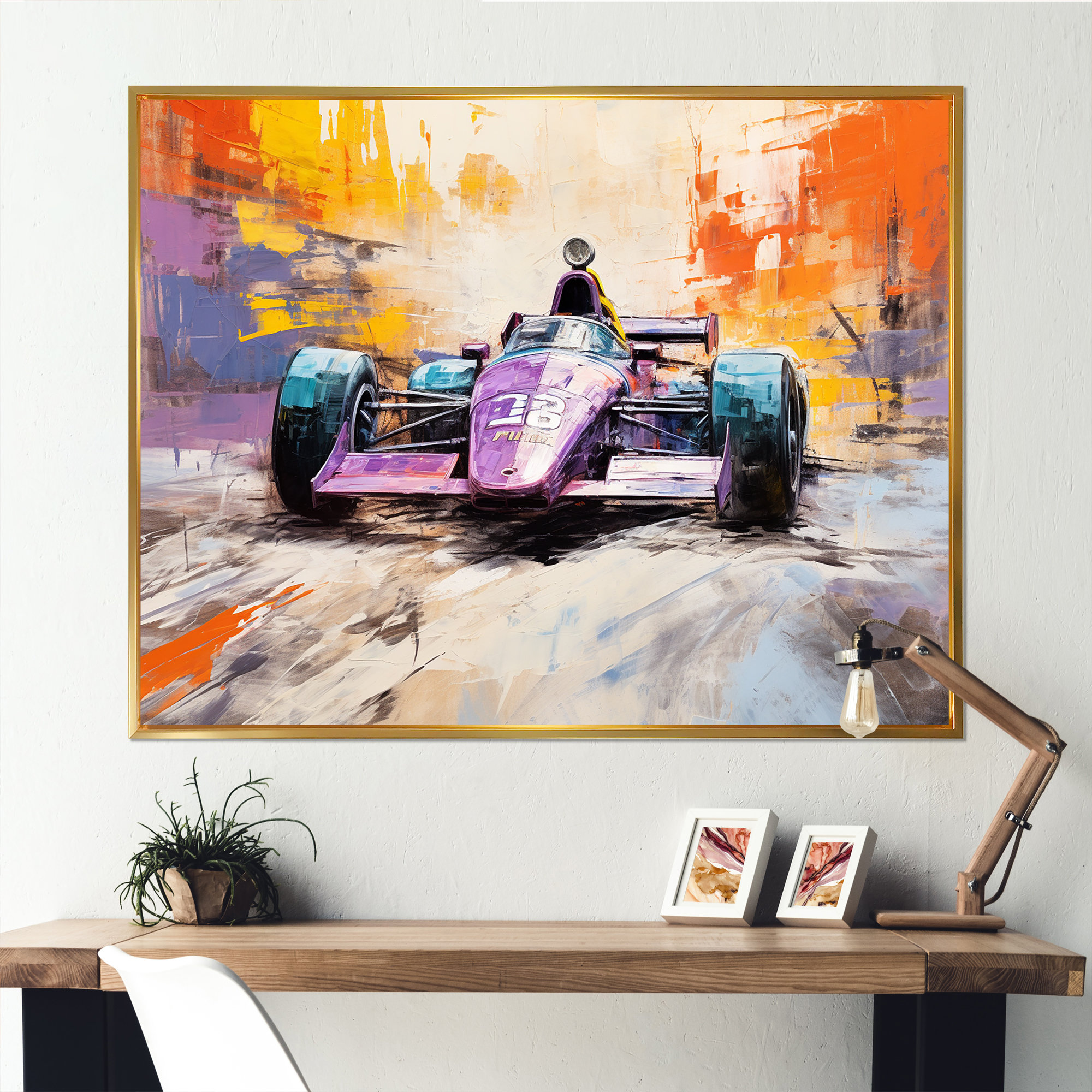 17 Stories Popart Formula Car On The Race Track IV - Race Tracks Wall ...