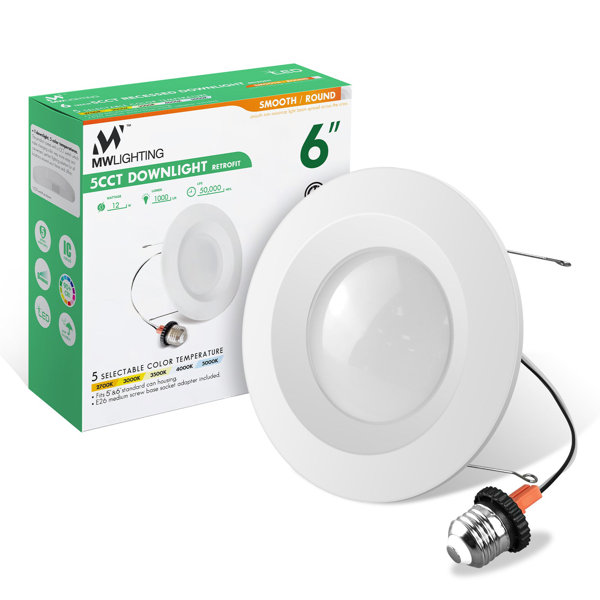 MW LIGHTING MW LED Recessed Lighting 6 Inch Retrofit,12W=90W,5CCT,2700K ...