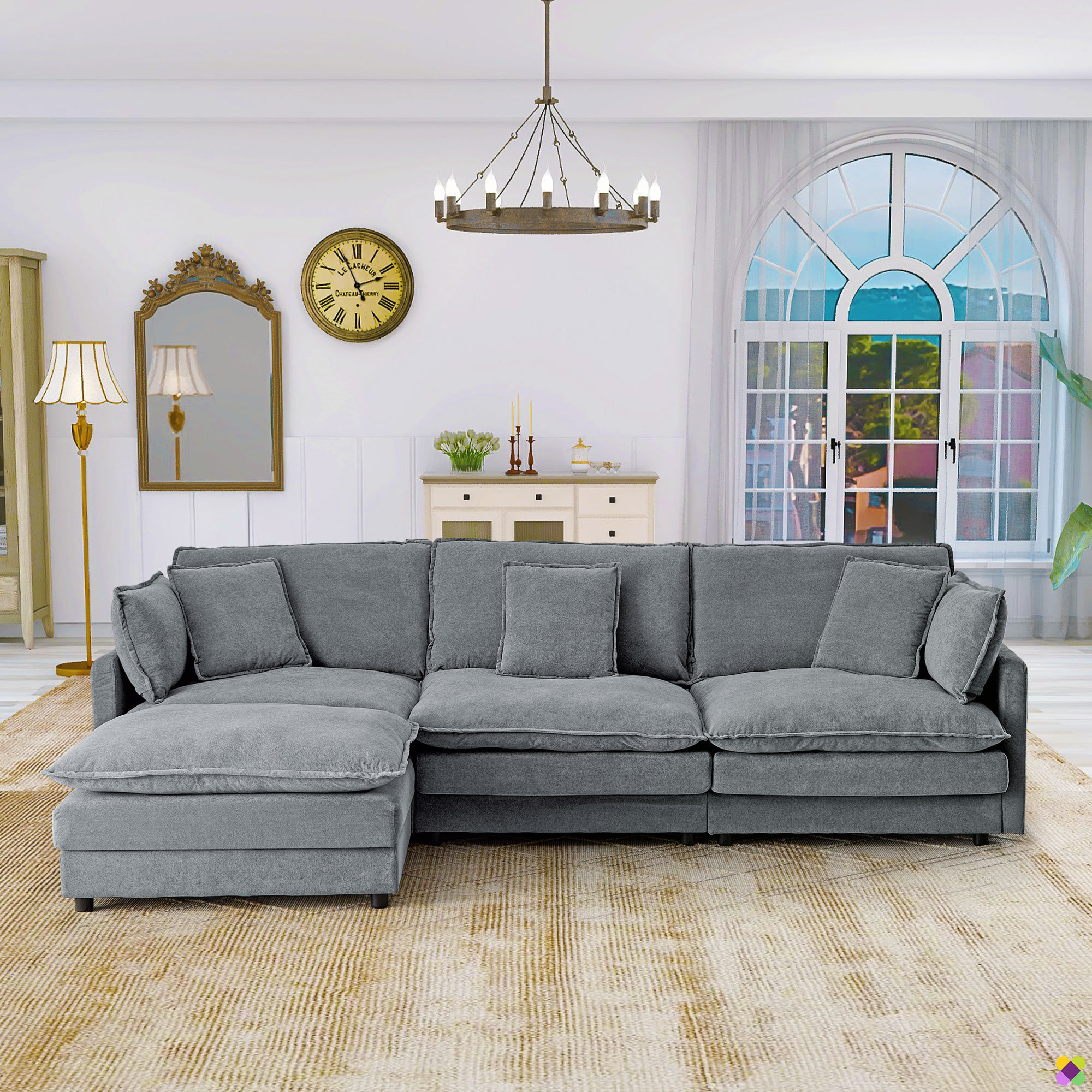 Latitude Run® Allan 110.2"W Modular LAF RAF Sectional, Sofa Couch, 3 ...
