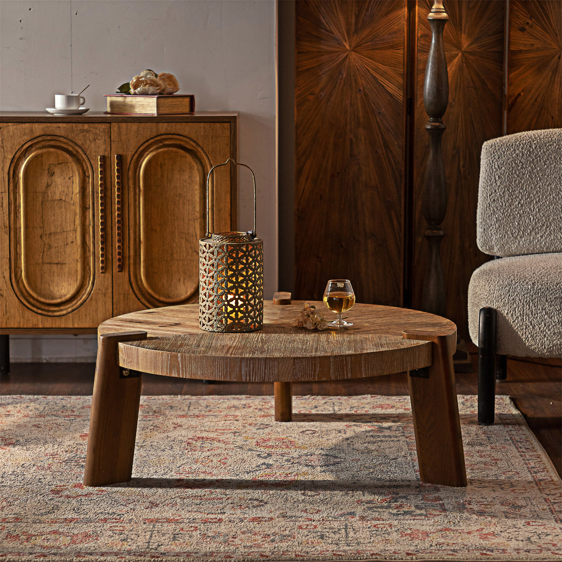 17 Stories Wood Round Coffee Table - Wayfair Canada