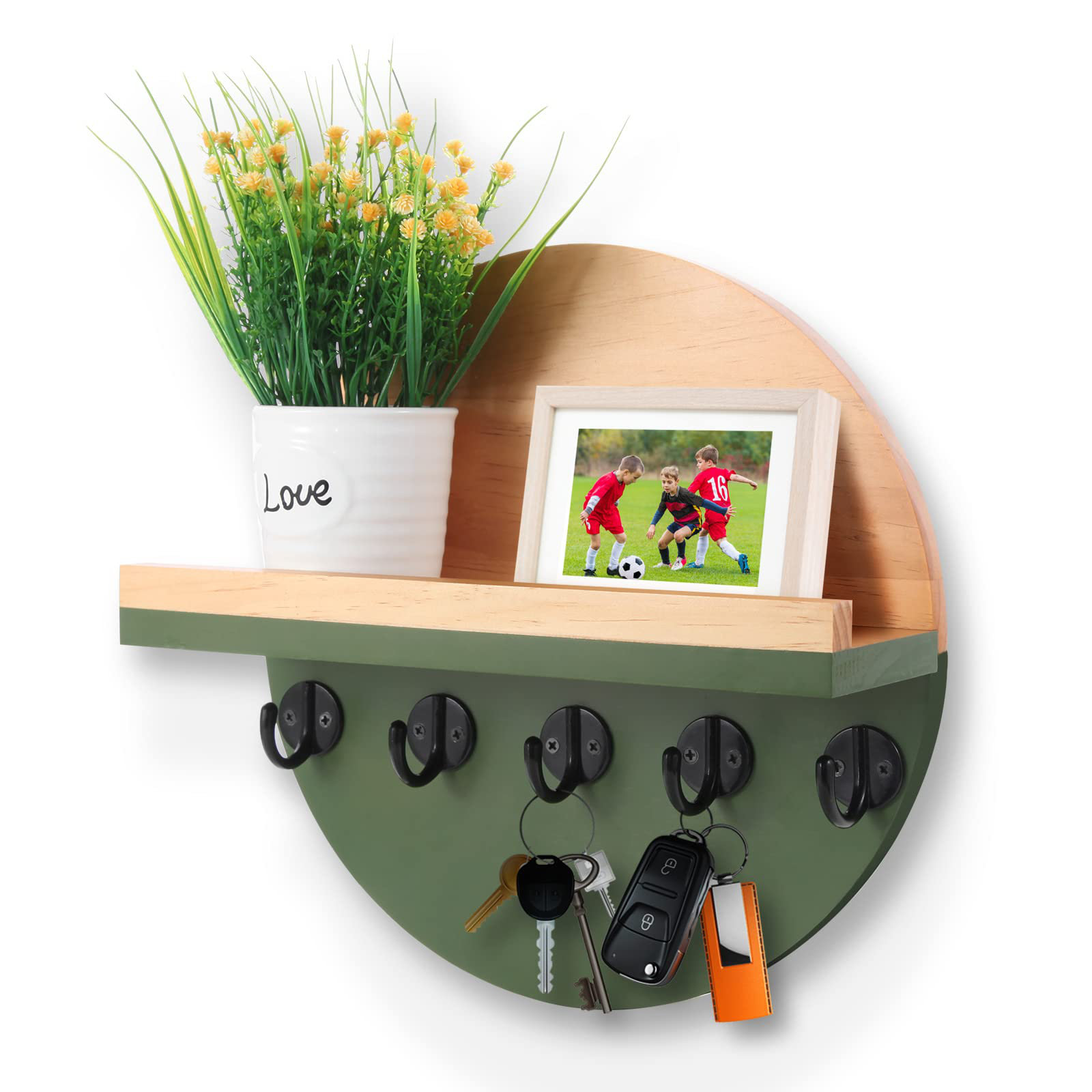 Passetas Key And Mail Holder For Wall Decorative, Wooden Boho Key ...