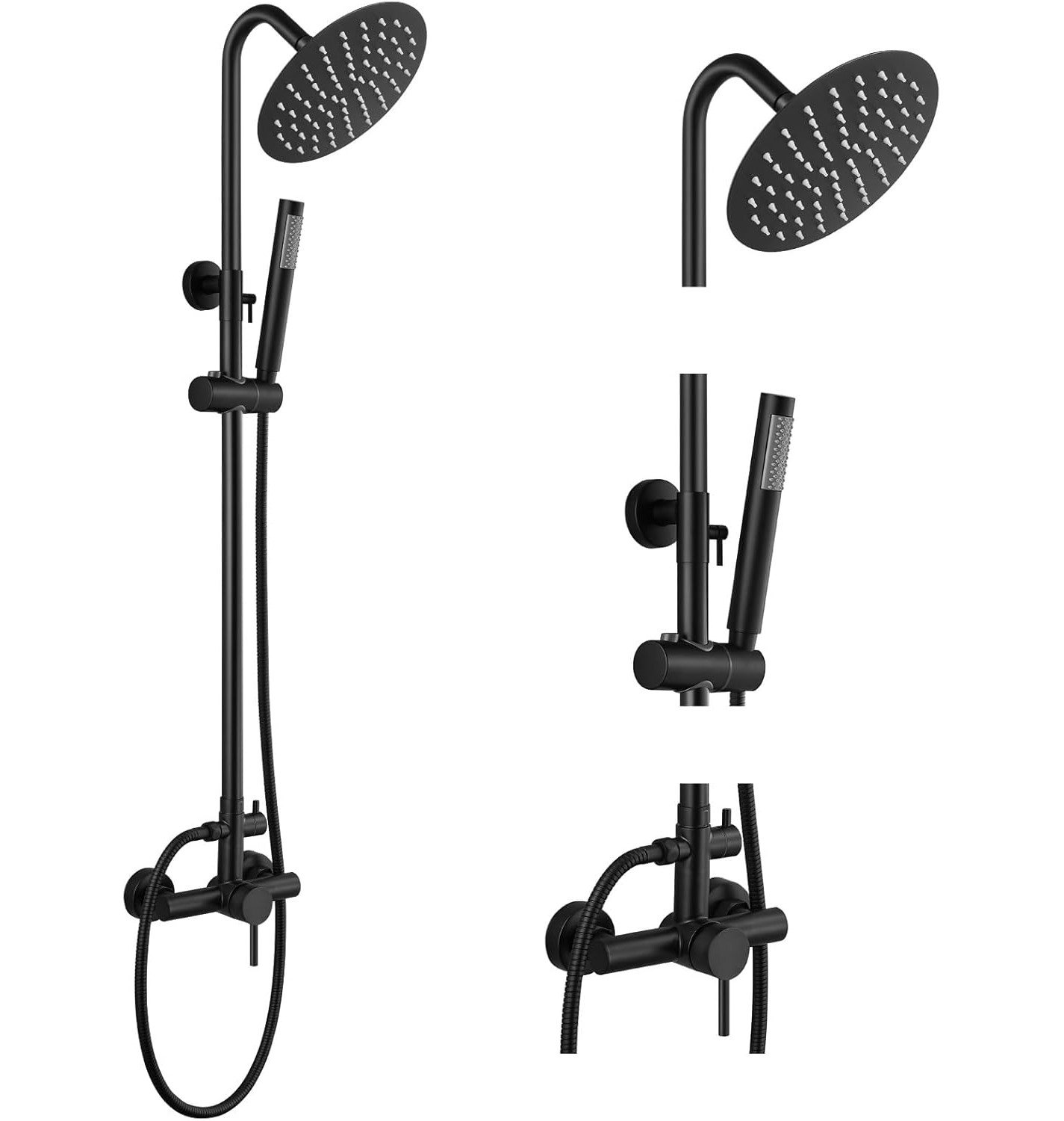 SOLVUR SUS304 Outdoor Shower Fixture High Pressure Shower System Wall ...