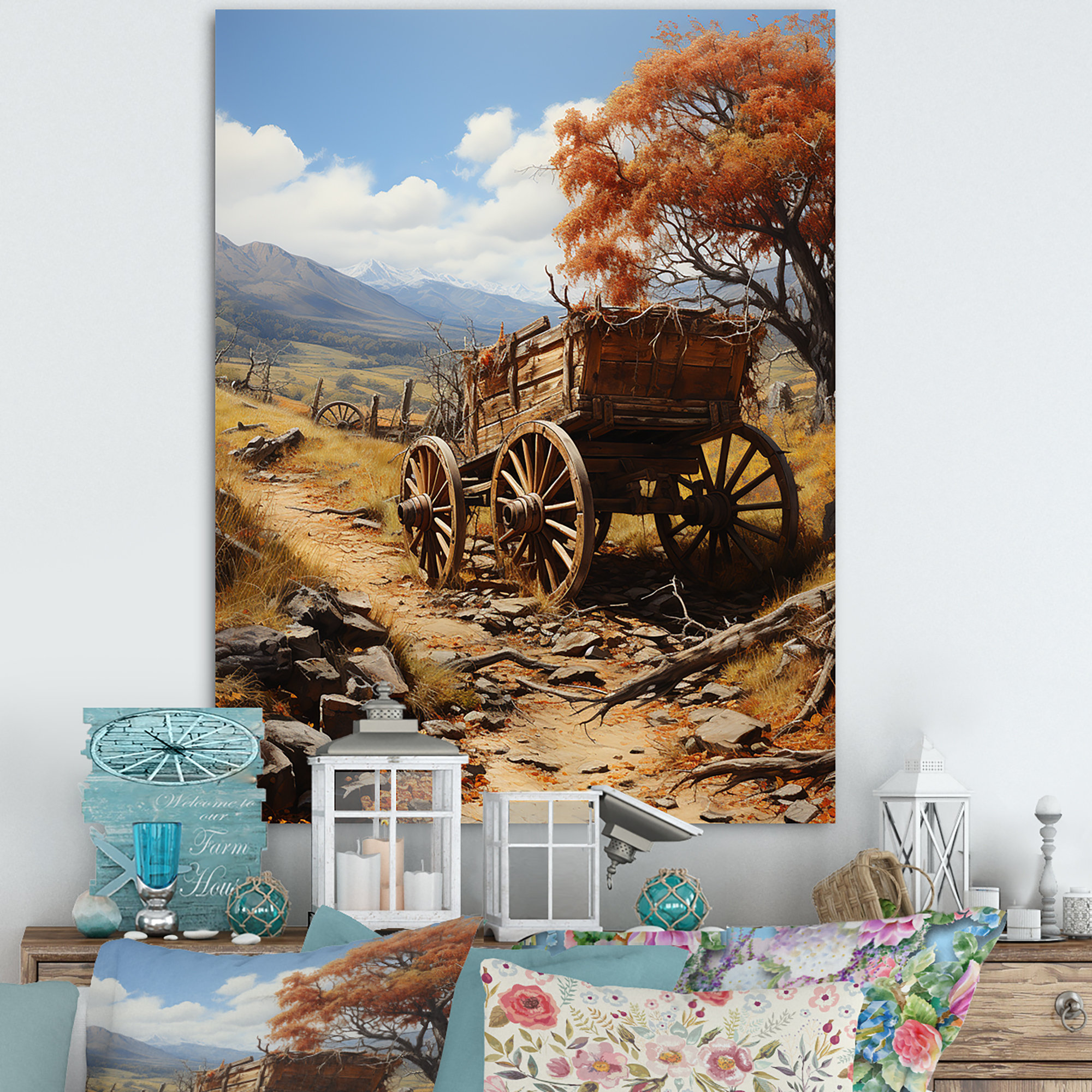 Design Art Watercolor Old Carriage Cart Memory I On Canvas Print | Wayfair