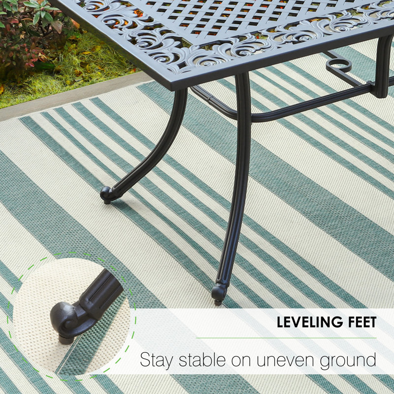 Lark Manor™ Asfand Aluminum 63.6" Long Dining Table | Wayfair