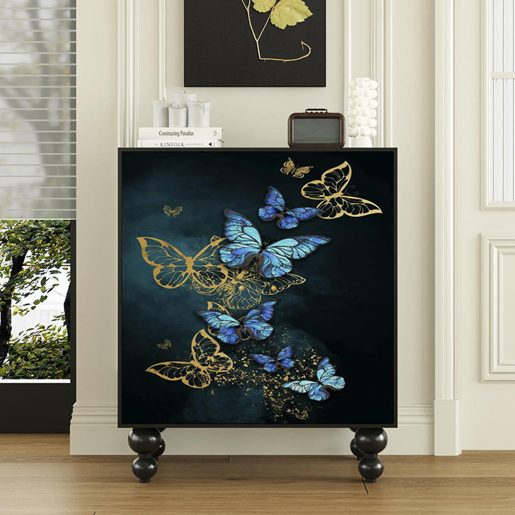 Canora Grey Ancient style butterfly picture shoe cabinet - Wayfair Canada