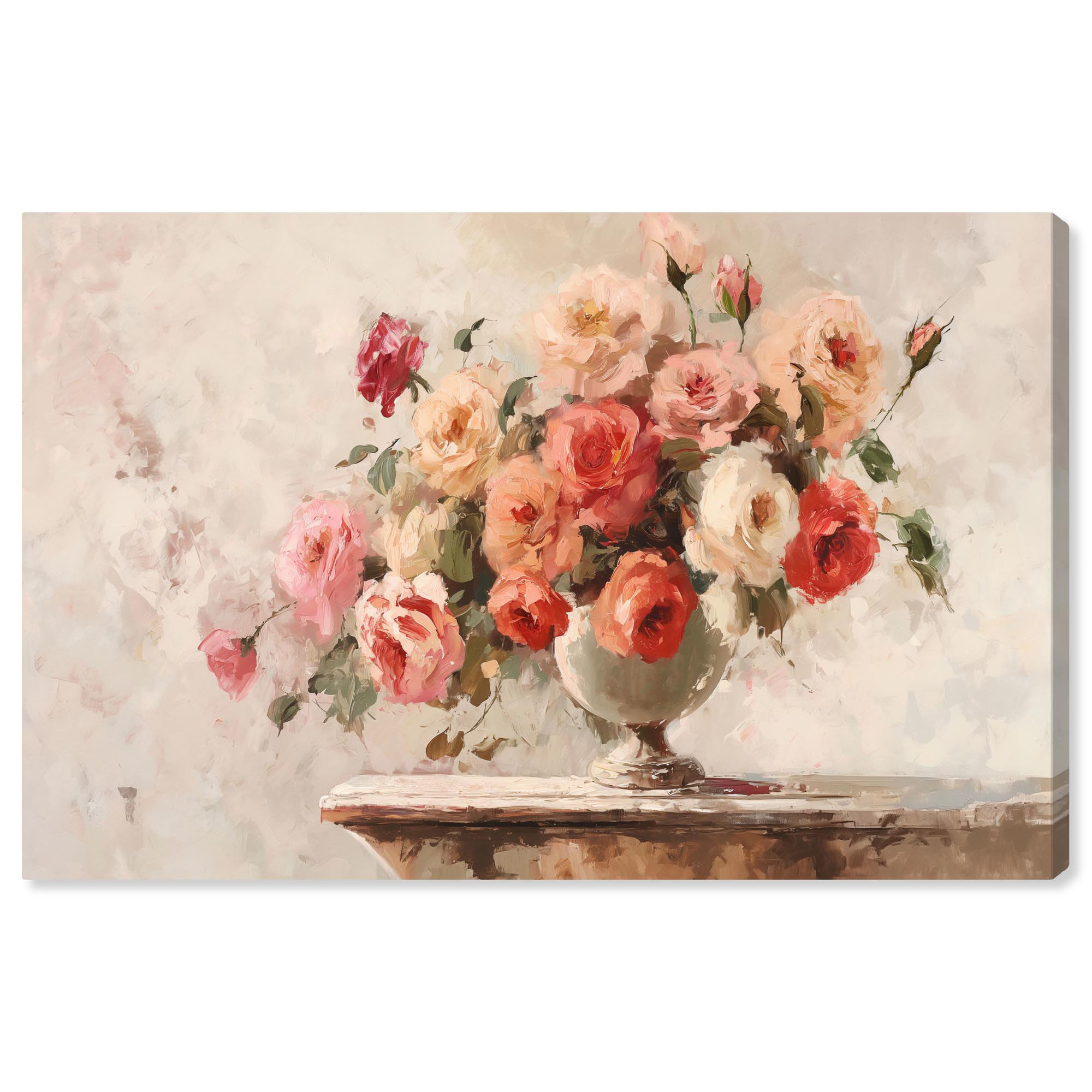 Art Remedy Red Veil on White Canvas Glam Floral Art by Art Remedy | Wayfair