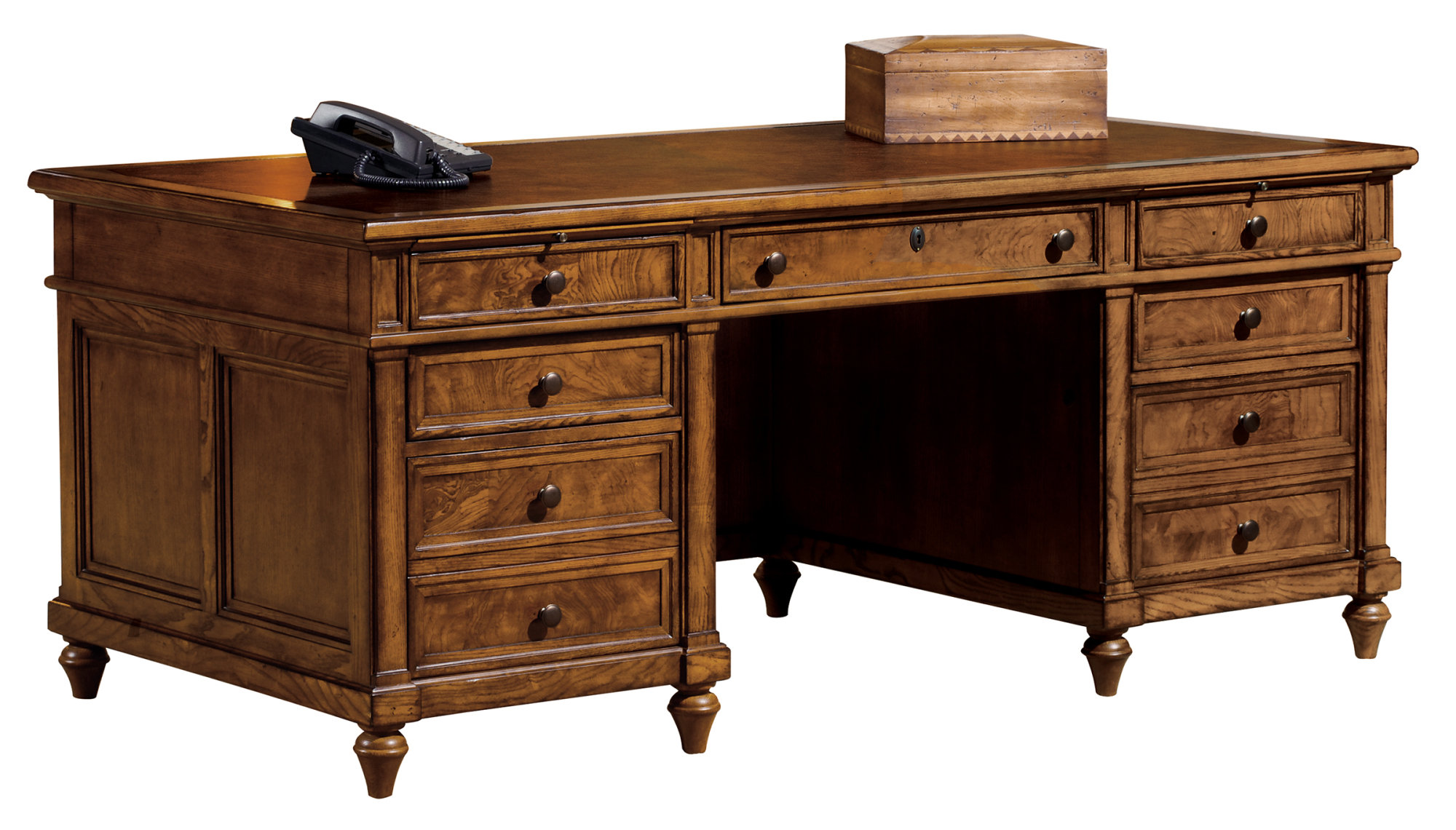 Hekman 72" Wide Executive Desk, Urban Ash Burl Finish | Wayfair
