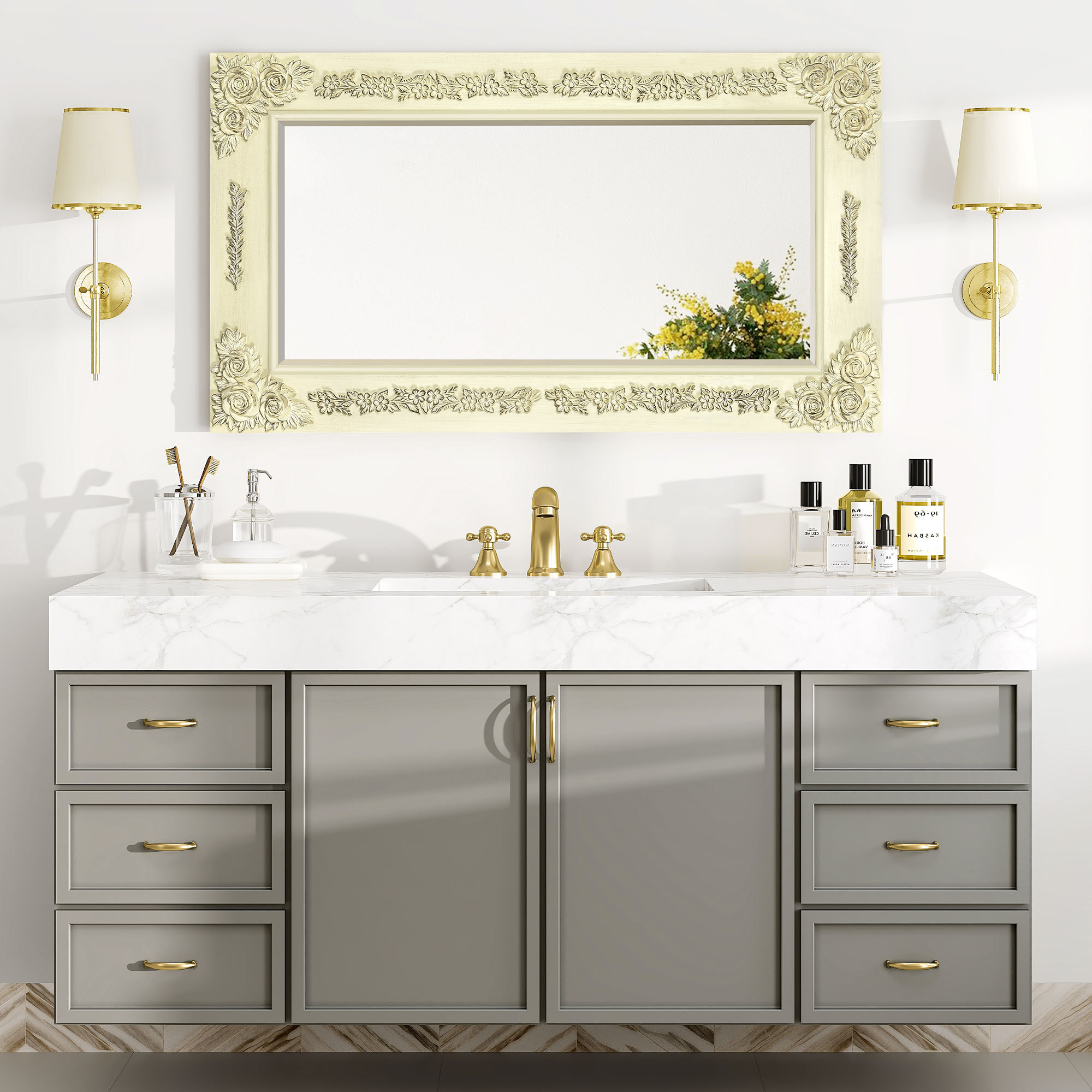 House of Hampton® Jakelyn Rectangle Manufactured Wood Wall Mirror | Wayfair