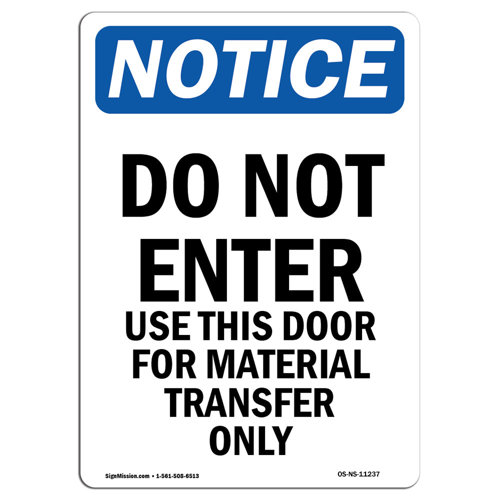 SignMission Osha Notice - Do Not Enter Use This Door for Sign | Wayfair