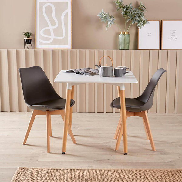 George Oliver Faro Dining Table Set With 2 Lisbon Grey Chairs | Wayfair.ie