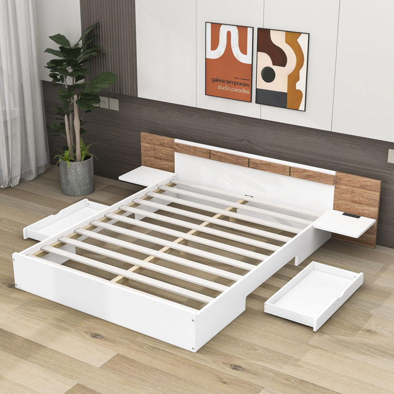 Latitude Run® Aalias Queen 2 Drawers Platform Bed with Headboard ...