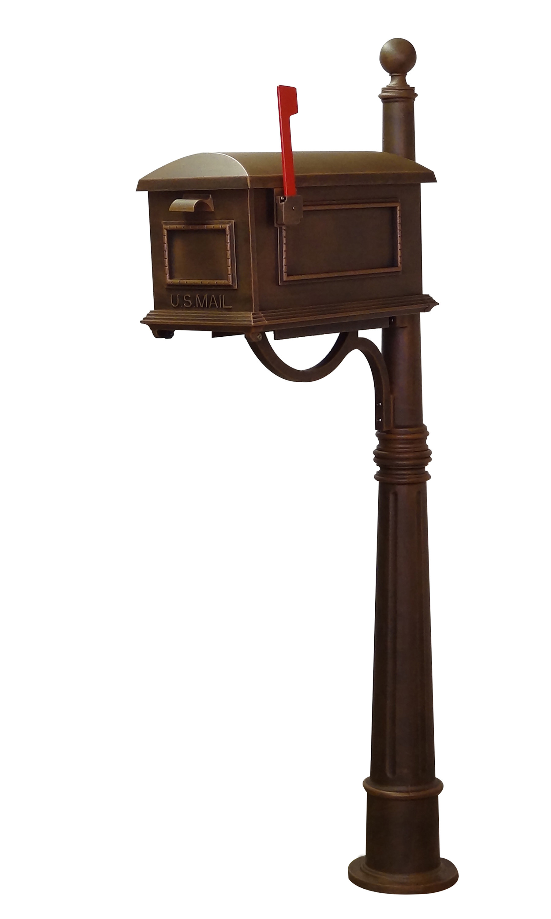 Special Lite Products Traditional Curbside Post Mounted Mailbox ...